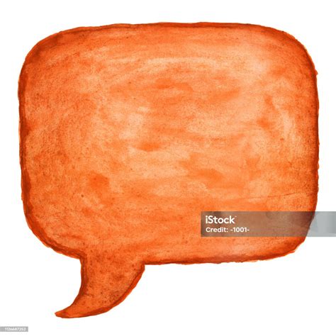 오렌지 수채화 물감 페인트 질감 흰색 배경에 고립 음성 거품 상징 광장 Brand Name Online Messaging