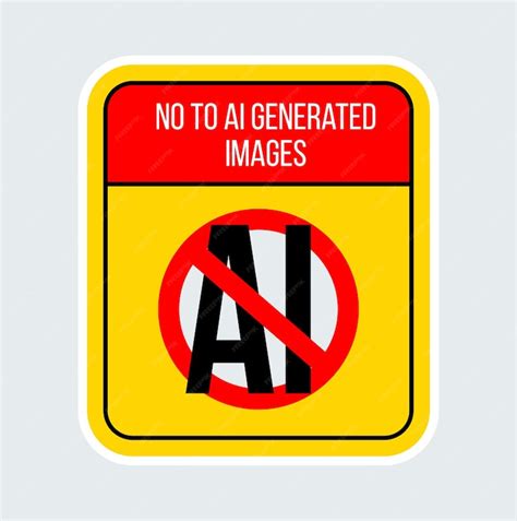 Premium Vector No To Aigenerated Images Yellow Sign Anti Ai Sign Protest Against Ai Vector
