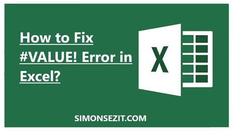 How To Fix The VALUE Error In Excel 3 Different Scenarios