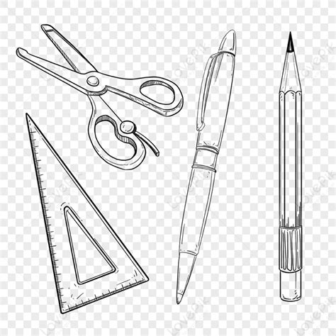 손으로 그린 선 그리기 편지지 일러스트 세트문방구연필 Png 일러스트 무료 다운로드 Lovepik