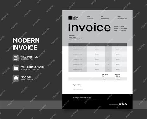 Premium Vector Modern Invoice Forms Template