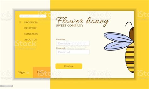 벡터 꿀 가게 웹 사이트 템플릿입니다 디자인과 웹을 위한 현대적인 프로폴리스 일러스트레이션 꽃가루에 대한 스톡 벡터 아트 및 기타 이미지 Istock