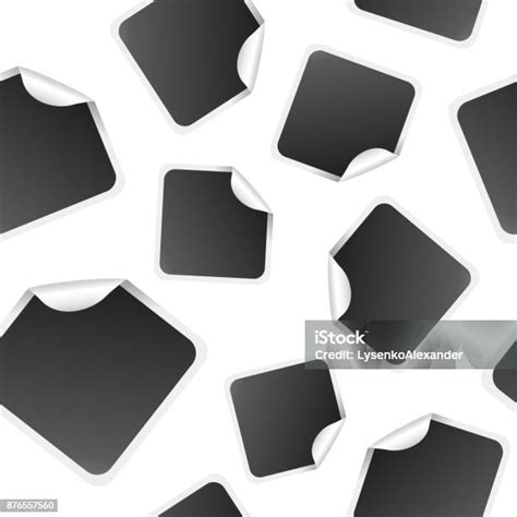 빈 스티커 원활한 패턴 배경입니다 빈 프로 모션 레이블입니다 벡터 일러스트입니다 검은색과 흰색 사각형 태그입니다 0명에 대한 스톡 벡터 아트 및 기타 이미지 Istock