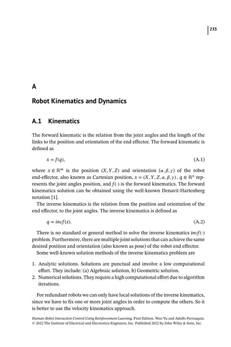 PDF Robot Kinematics And Dynamics
