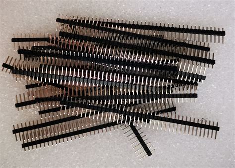 LOT DE 20 EMBASES MÂLE MÂLE DROITES SECABLES POUR CI 1 Rangée 40 Contacts 2 54mm HE14D140