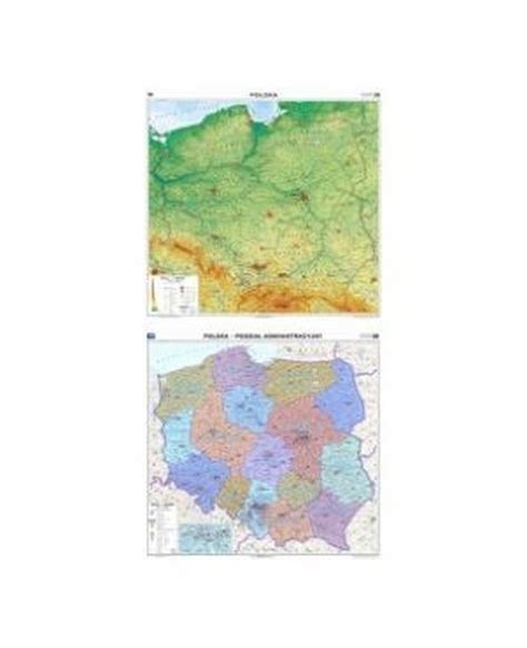 Polska mapa ścienna Ogólnogeograficzna Administ 7594021988