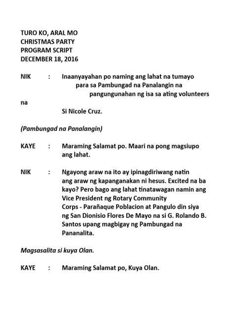 Master Of Ceremony Script Pdf