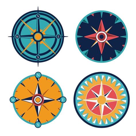 Compass Digital Design Premium Vector