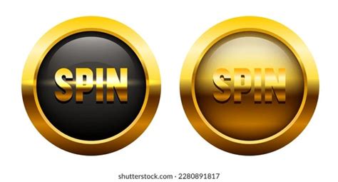 Spin Button Golden Letters On Black Stock Vector Royalty Free
