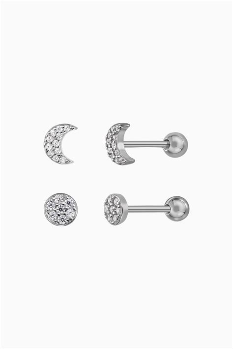 Set Cercei Din Argint Manissi Small Circle Si Small Semimoon Manissi