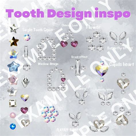 1 Page Tooth Gem Design Inspo Sheet Tooth Gem Tooth Gem Mock Up