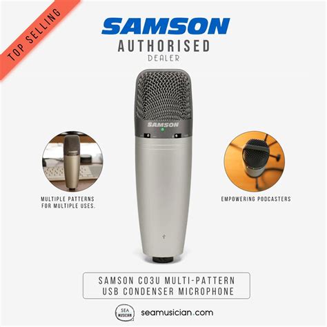 SAMSON C03U MULTI-PATTERN DIAPHRAGMS USB CONDENSER MICROPHONE (USB MIC ...