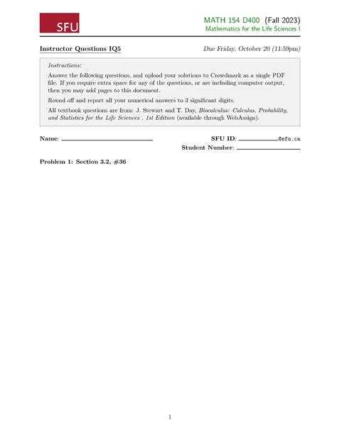 Written Assinment Practice Quesions Math 154 D400 Fall 2023