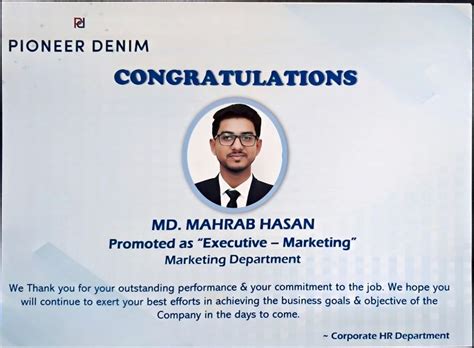 Md Mahrab Hassan On Linkedin Alhamdulillah I Have Been Promoted As