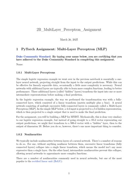 2b Multilayer Perceptron Assignment Pdf Machine Learning Applied