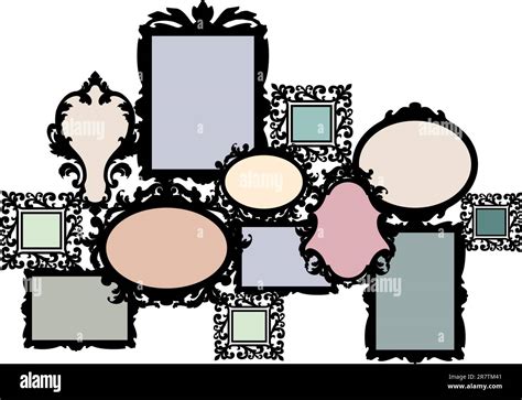 Blank Multiple Picture Frame Set Vector Design Element Stock Vector Image Art Alamy