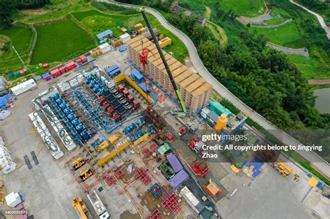 Aerial Photography Of Shale Gas Fracturing Site Of Sichuan High Res