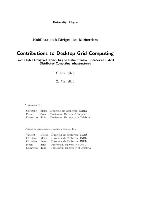 Pdf Contributions To Desktop Grid Computing