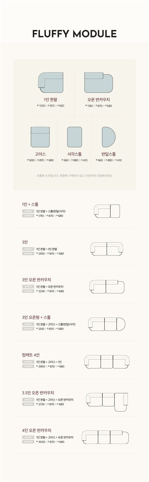 에싸 플러피 3인 오픈 반카우치형 리브 패브릭 소파 상품상세화면