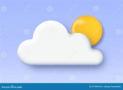 3d Cloudy Weather Icon Stock Vector Illustration Of Shape 277939145