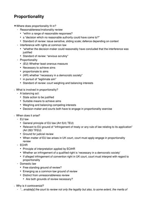 10 Proportionality Notes Law2010 Studocu
