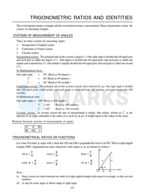 03 Trigonometric Ratios Formula Sheets Getmarks App Removed Pdf