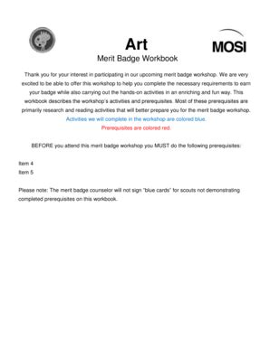 Fillable Online Mosi Art Merit Badge Workbook Mosi Fax Email Print