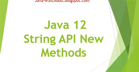 Java 12 String API Additions JavaProgramTo