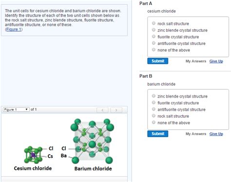 Solved The Unit Cells For Cesium Chloride And Barium