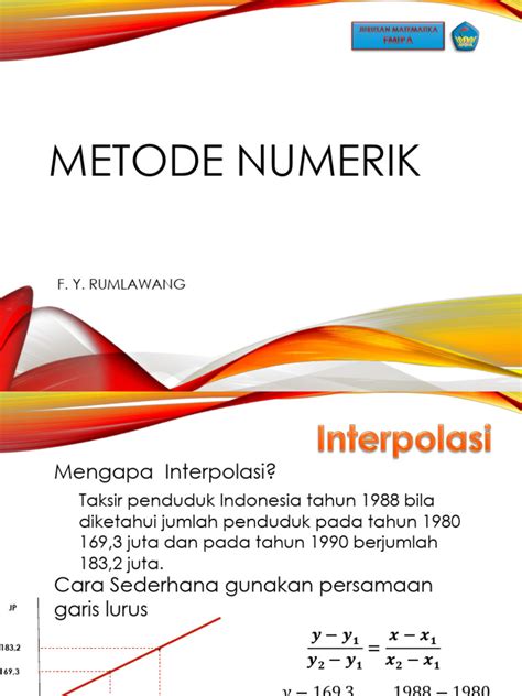 Metode Numerik Interpolasi Math Pdf