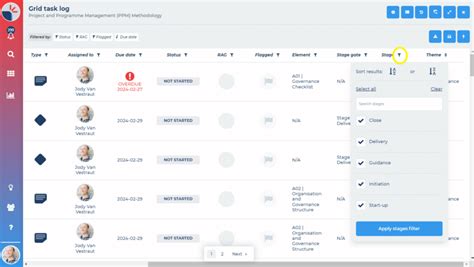 Grid Task Log Stage Filter Blog Method Grid