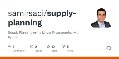 Github Samirsacisupply Planning Supply Planning Using Linear Programming With Python