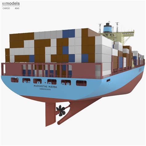 Maersk M Class Container Ship 3d Model Download Cargo Ship On