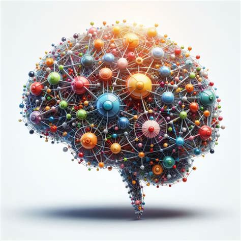 A Stylized Brain With Interconnected Neural Networks Stock Image