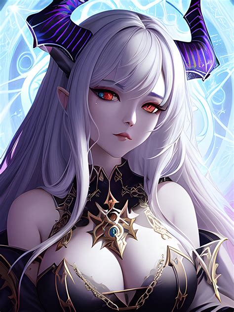 Download Wallpaper Decoration Portrait Glow Horns Red Eyes