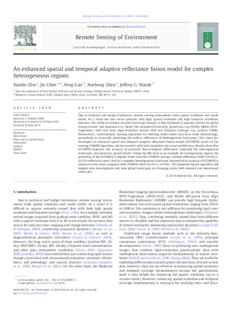 Pdf An Enhanced Spatial And Temporal Adaptive Reflectance Fusion