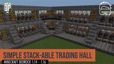 Simple Stack Able Trading Hall Minecraft Bedrock 114 116 Youtube