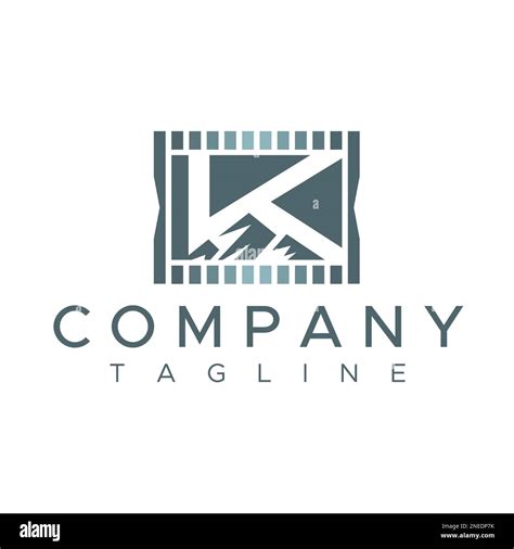 Mountain Film Letter K Logo Design Template Cinema Film Initial K Logo