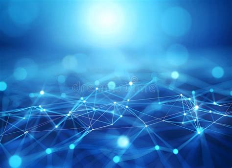 Abstract Network Connection Technology Background In Blue Tone Ai Generated Stock Illustration