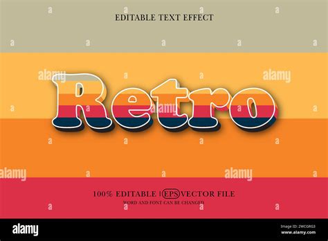 Editable text effect Retro 3d cartoon style premium vector Stock Vector ...