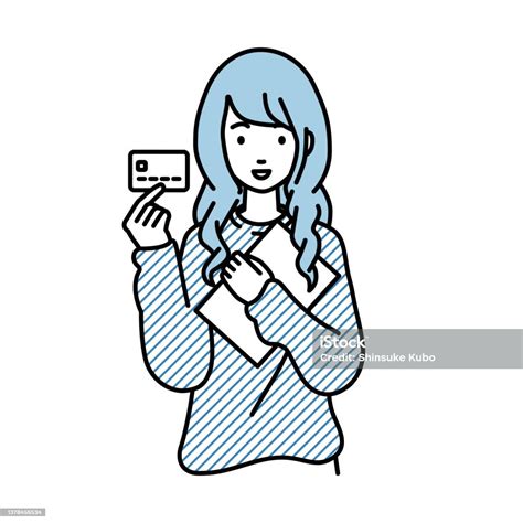 신용 카드와 문서 파일 노트북을 들고 캐주얼 스타일의 여성 금융에 대한 스톡 벡터 아트 및 기타 이미지 금융 노트북