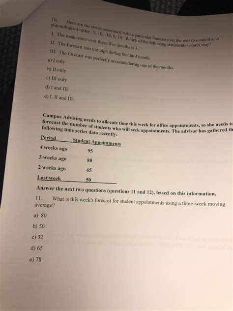 solved 10 here are the errors associated with a particular