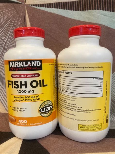 Kirkland Signature Fish Oil 1000mg With Omega 3 Fatty Acids 400