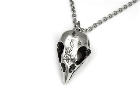 Sparrow Skull Pendant Necklace Handmade Bird Jewelry Etsy
