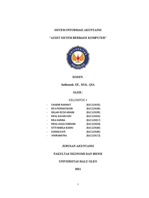 Makalah Kel. 4 SIA - Audit Sistem Berbasis Komputer | PDF | Komputer