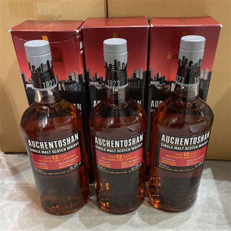 Auchentoshan オーヘントッシャン12年 シングルモルトスコッチウイスキー Since 1823 3本セット 検 山崎 白州 響