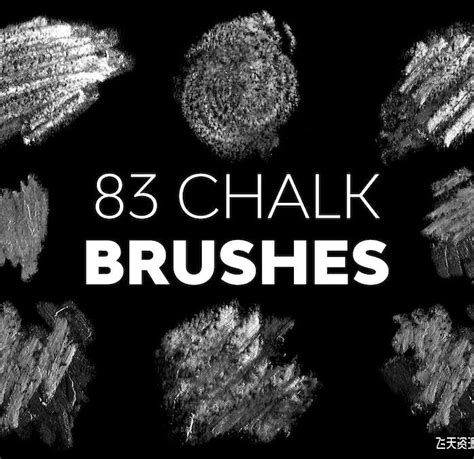 卡通涂鸦笔刷 插件发布 83组高清晰粉笔画ps笔刷chalk Brushes 按快门摄影资源站