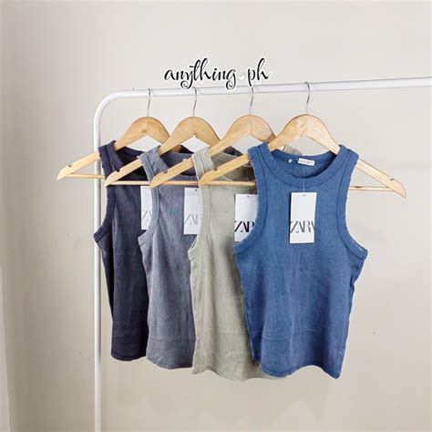 Zara Faded Ribbed Top Original Overrun Shopee Philippines