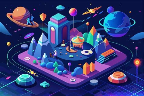 Explore Development Metaverse Landing Page Template Vector illustration | Premium AI-generated ...