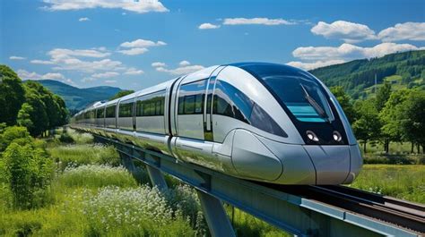 premium photo train using magnetic levitation